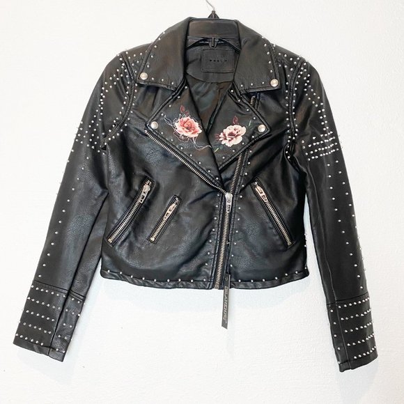 Blank NYC | Jackets & Coats | Blanknyc Denim Stud Floral Moto Faux ...